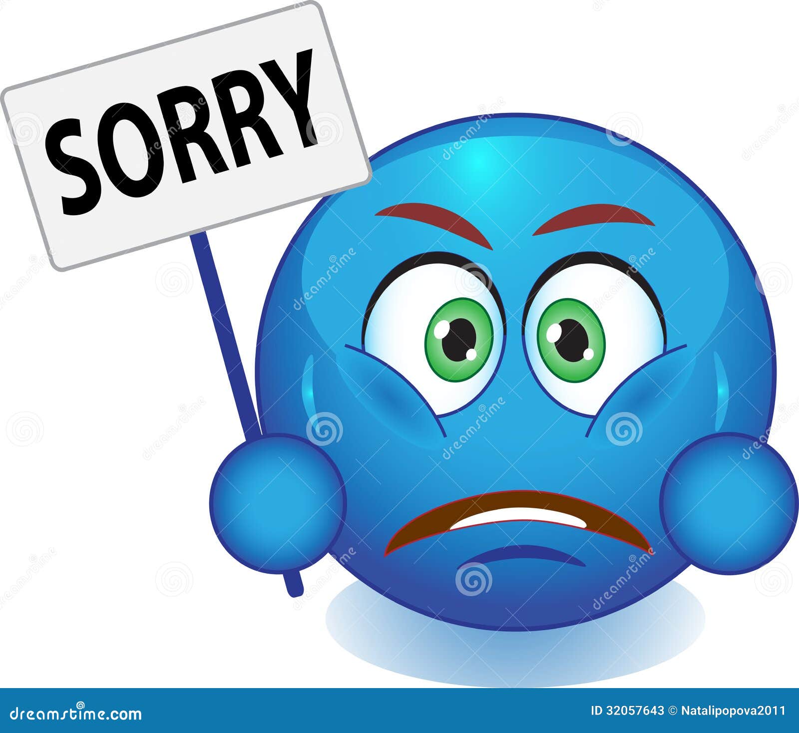 Le Smiley Bleu Fait Des Excuses Illustration Stock - Illustration du ...