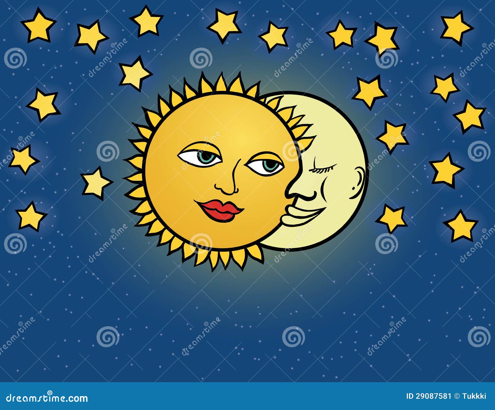 Le Soleil De Lune Illustration De Vecteur Illustration De Vecteur