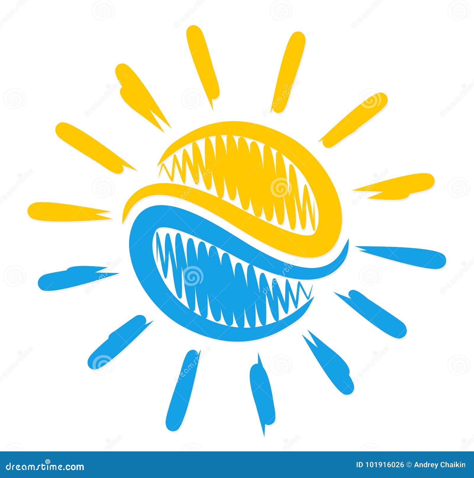 Le soleil et mer de logo illustration de vecteur. Illustration du océan ...