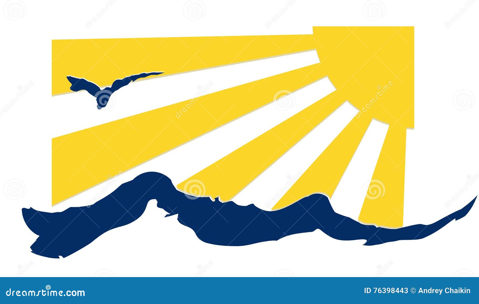 Le soleil et mer de logo illustration de vecteur. Illustration du onde ...