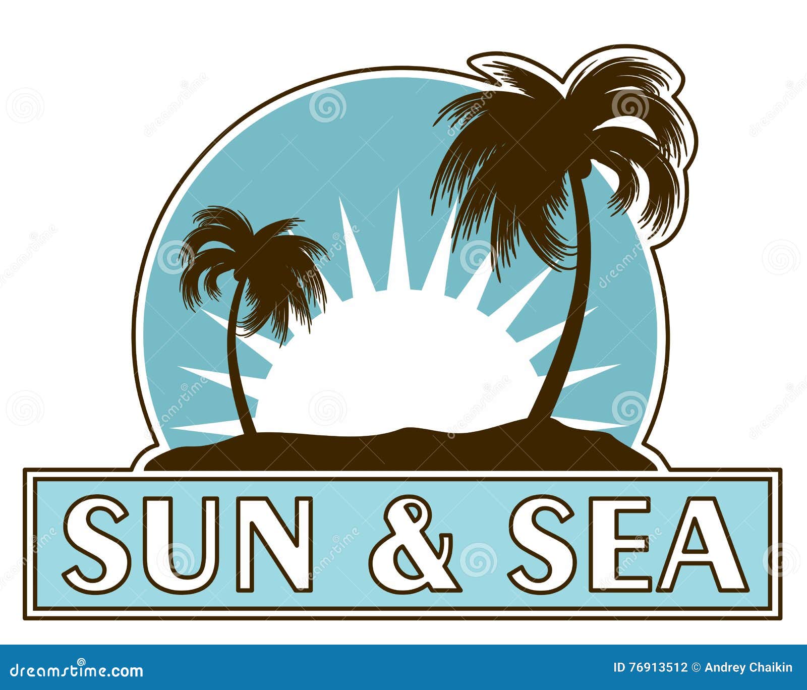 Le soleil et mer de logo illustration de vecteur. Illustration du logo ...