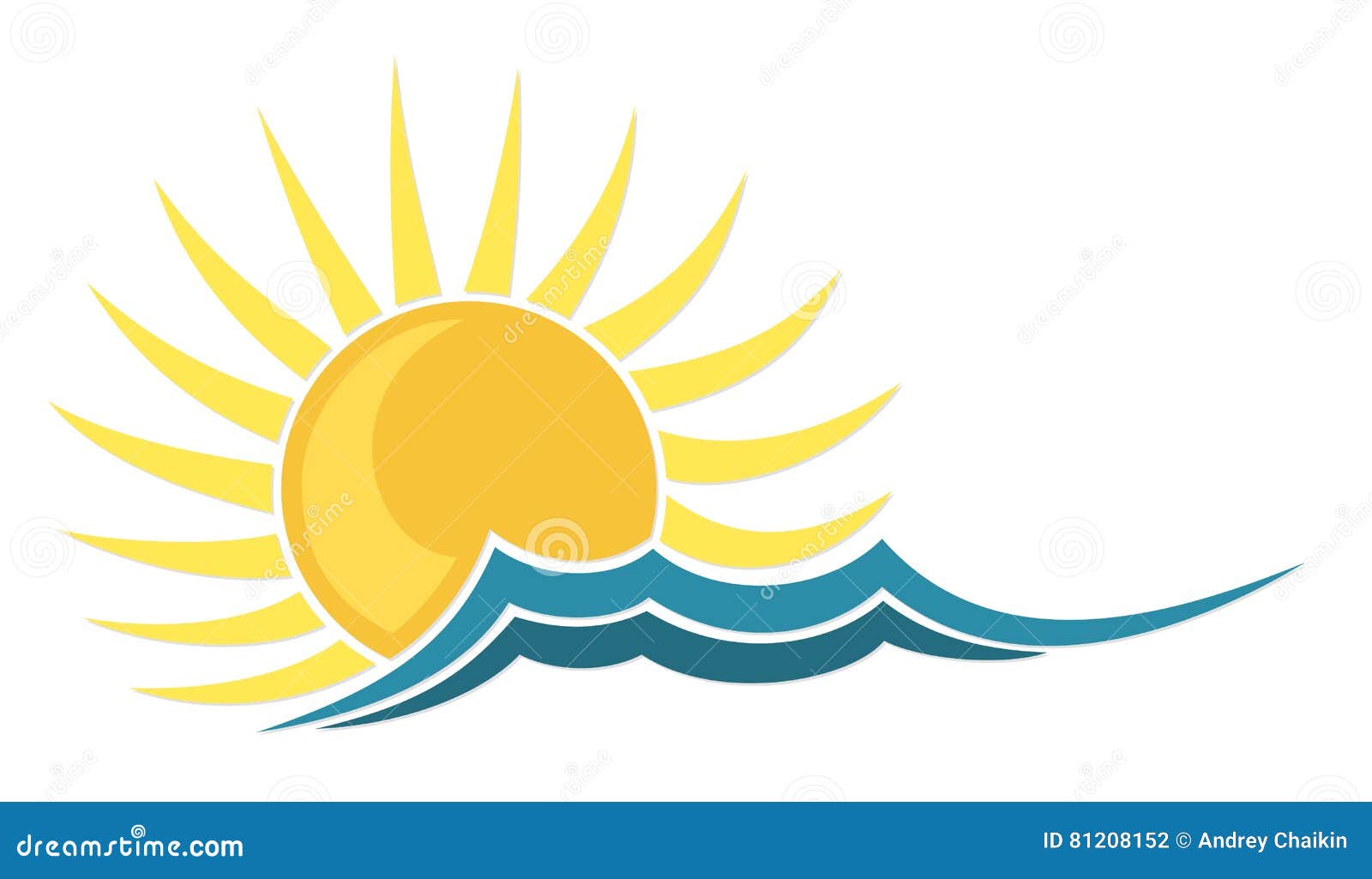 Le soleil et mer de logo illustration de vecteur. Illustration of ...