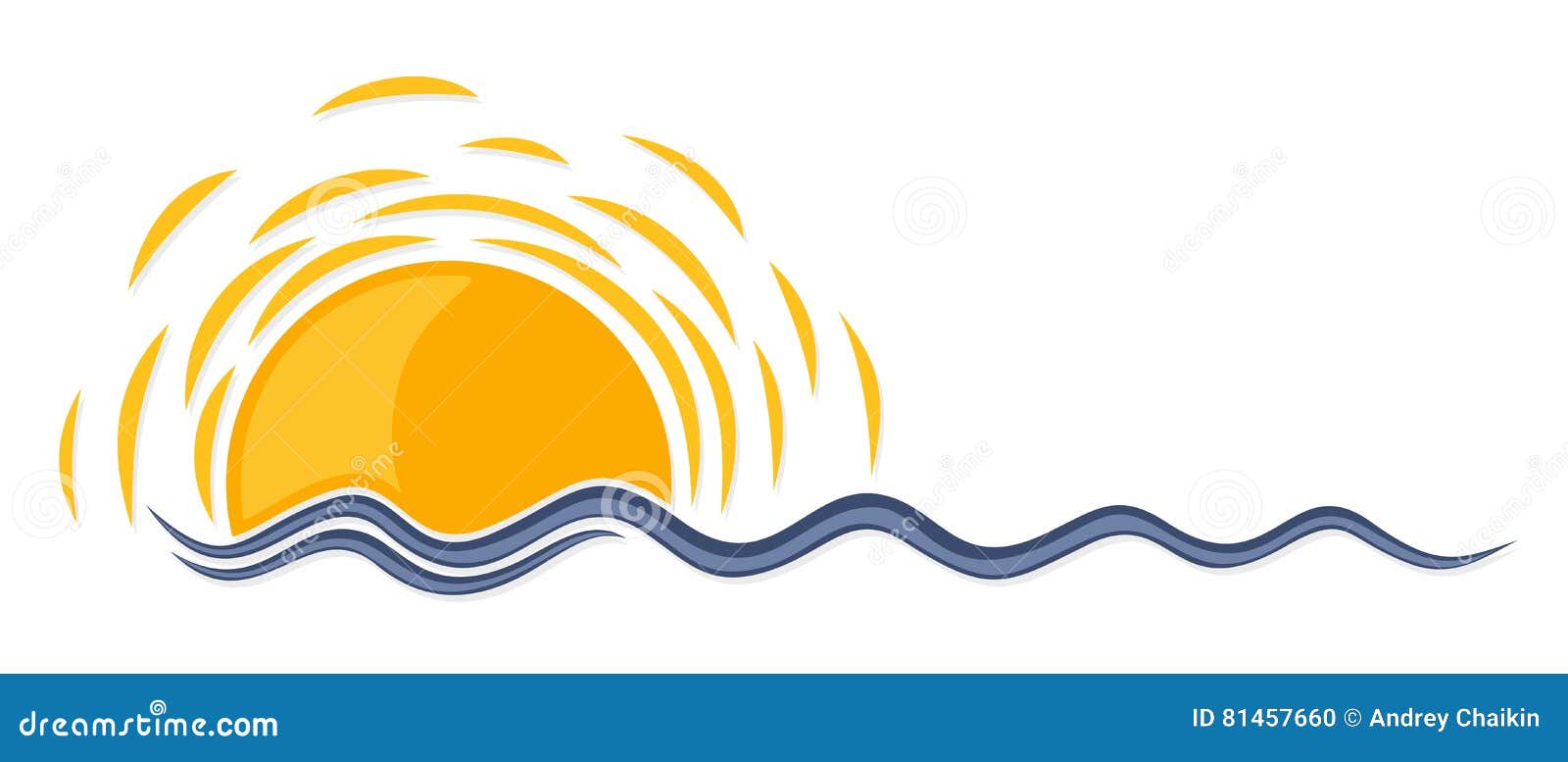Le soleil et mer de logo illustration de vecteur. Illustration du ...
