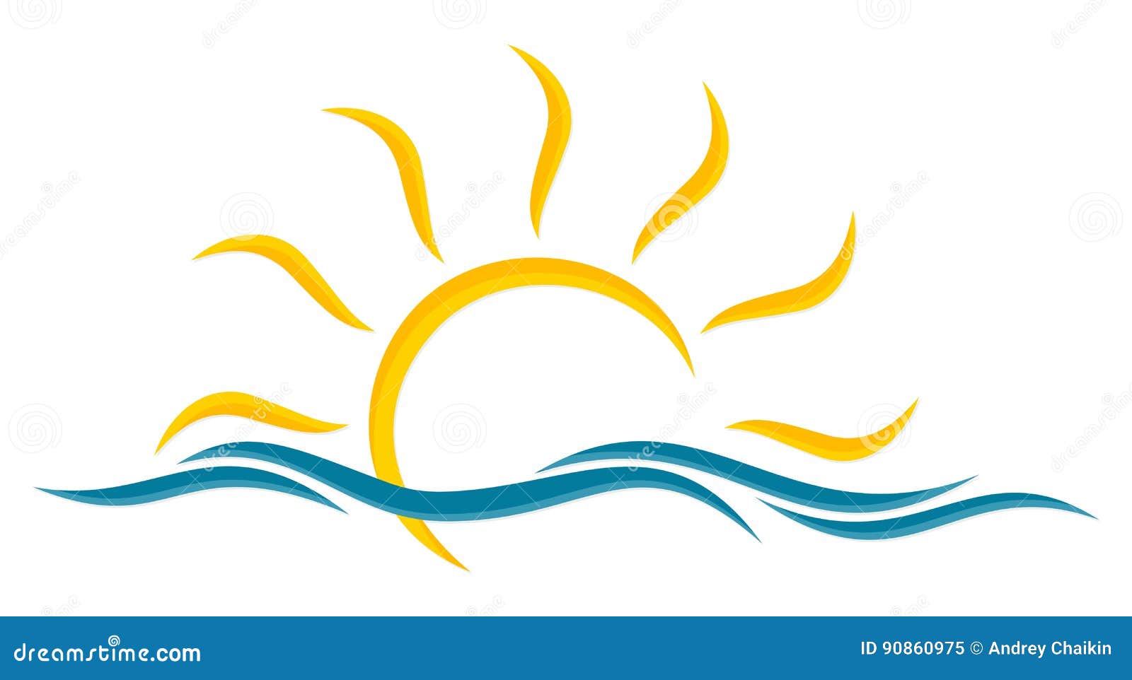 Le soleil et mer de logo illustration de vecteur. Illustration du logo ...