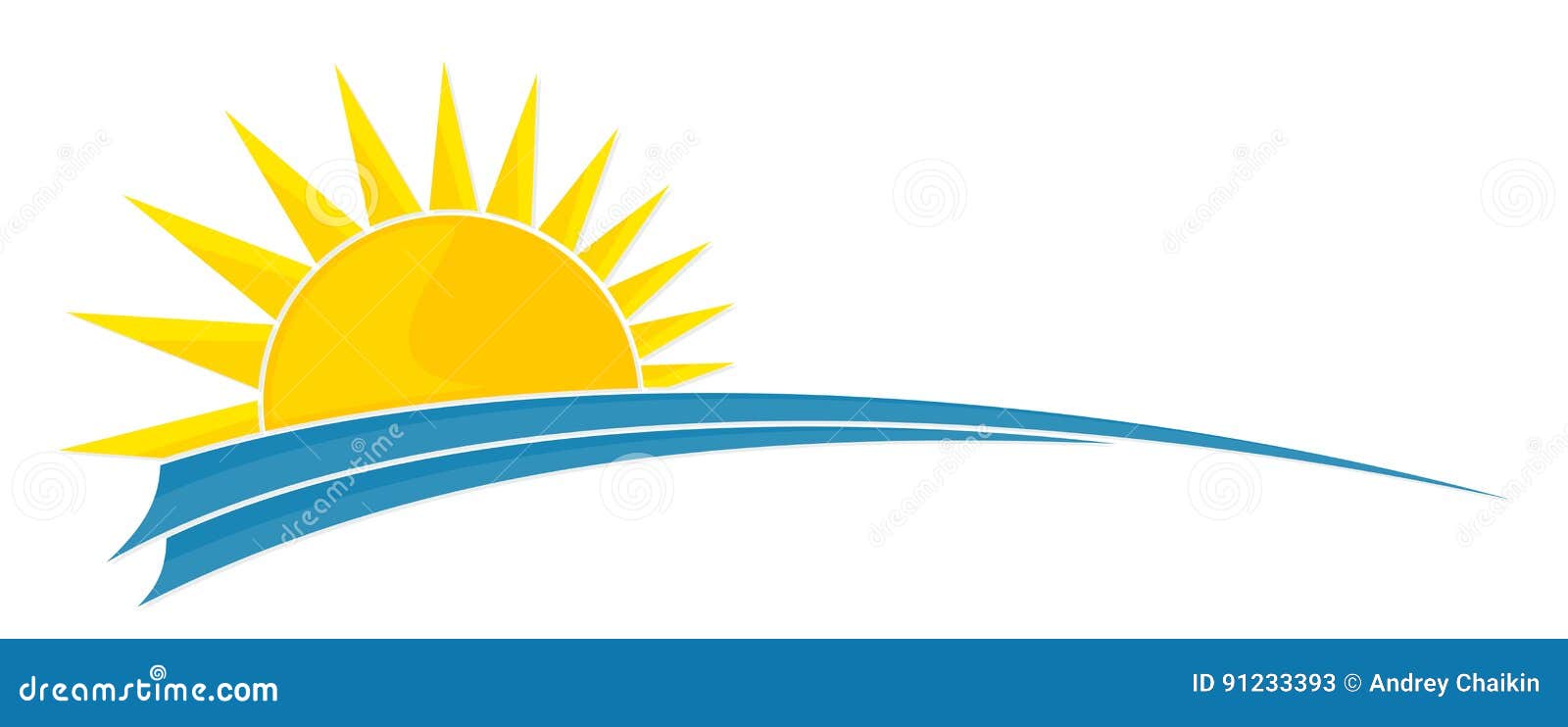 Le soleil et mer de logo illustration de vecteur. Illustration du ...