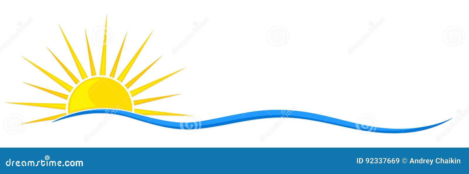 Le soleil et mer de logo illustration de vecteur. Illustration du onde ...