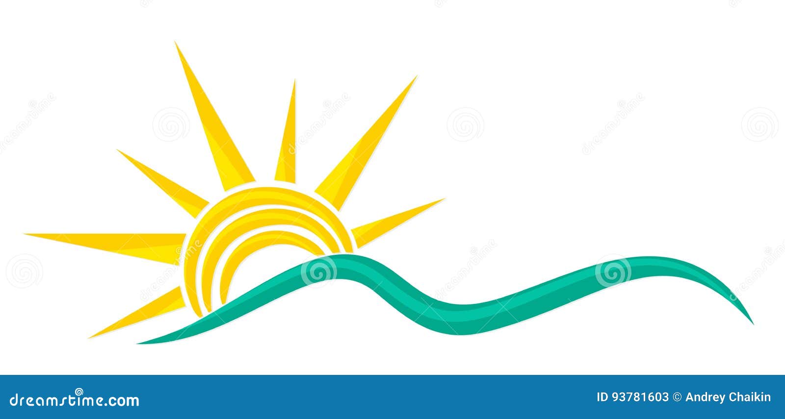 Le soleil et mer de logo illustration de vecteur. Illustration du été ...