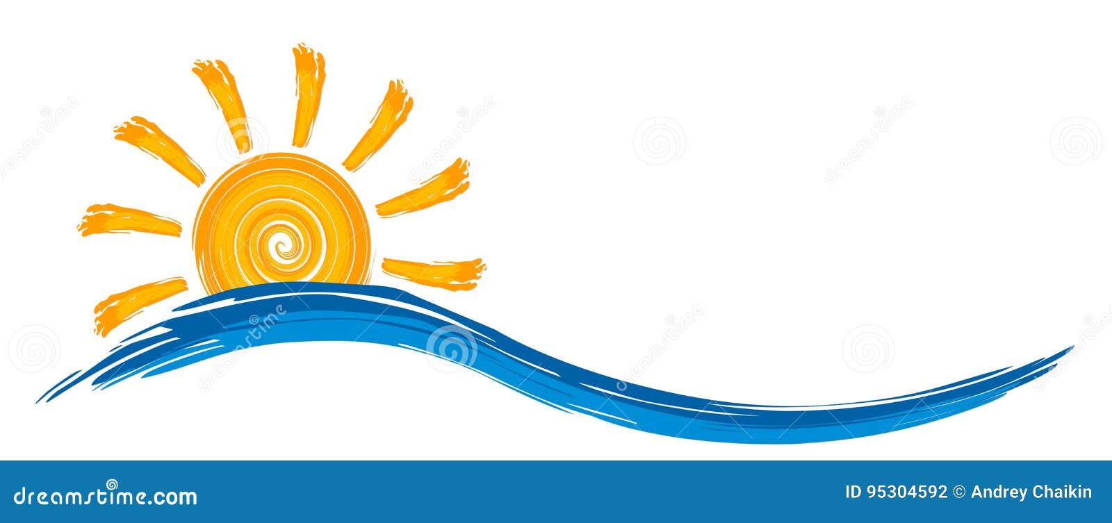 Le soleil et mer de logo illustration de vecteur. Illustration du ...