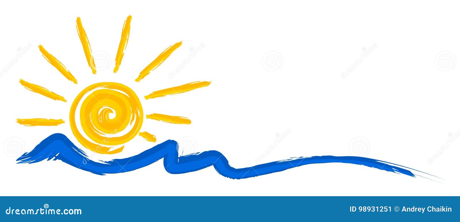 Le soleil et mer de logo illustration de vecteur. Illustration du ...