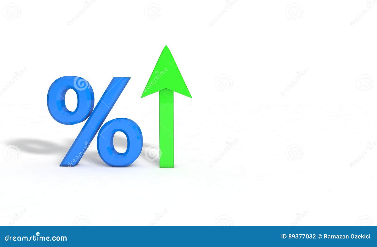 Le Symbole D'augmentation De Pour Cent, 3d Rendent Illustration Stock ...