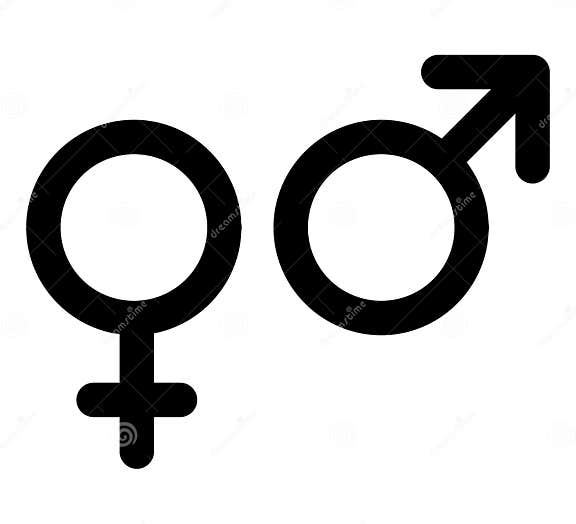 Le Symbole De Sexe Masculin Et Féminin Ont Placé Licône Symbole Des
