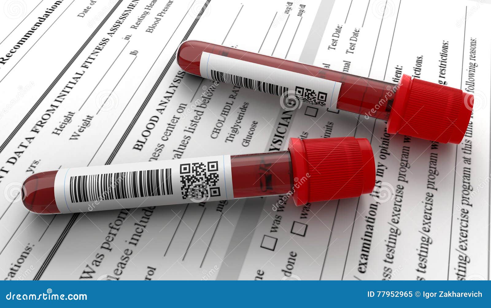 Le Tube Et La Demande D'analyse De Sang Forment Pour L'analyse ...