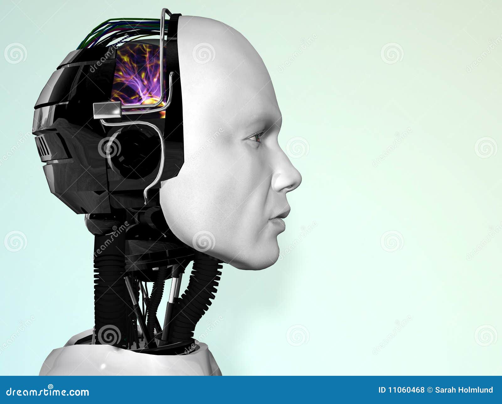 Le Visage D'un Homme De Robot. Illustration Stock - Illustration du ...