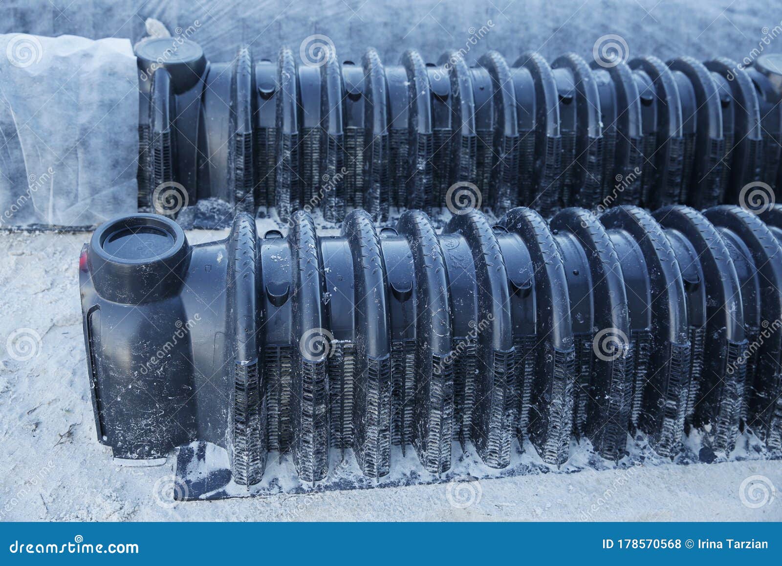 Leaching Chamber or Sewerage Septic Field Leaching Under Construction ...