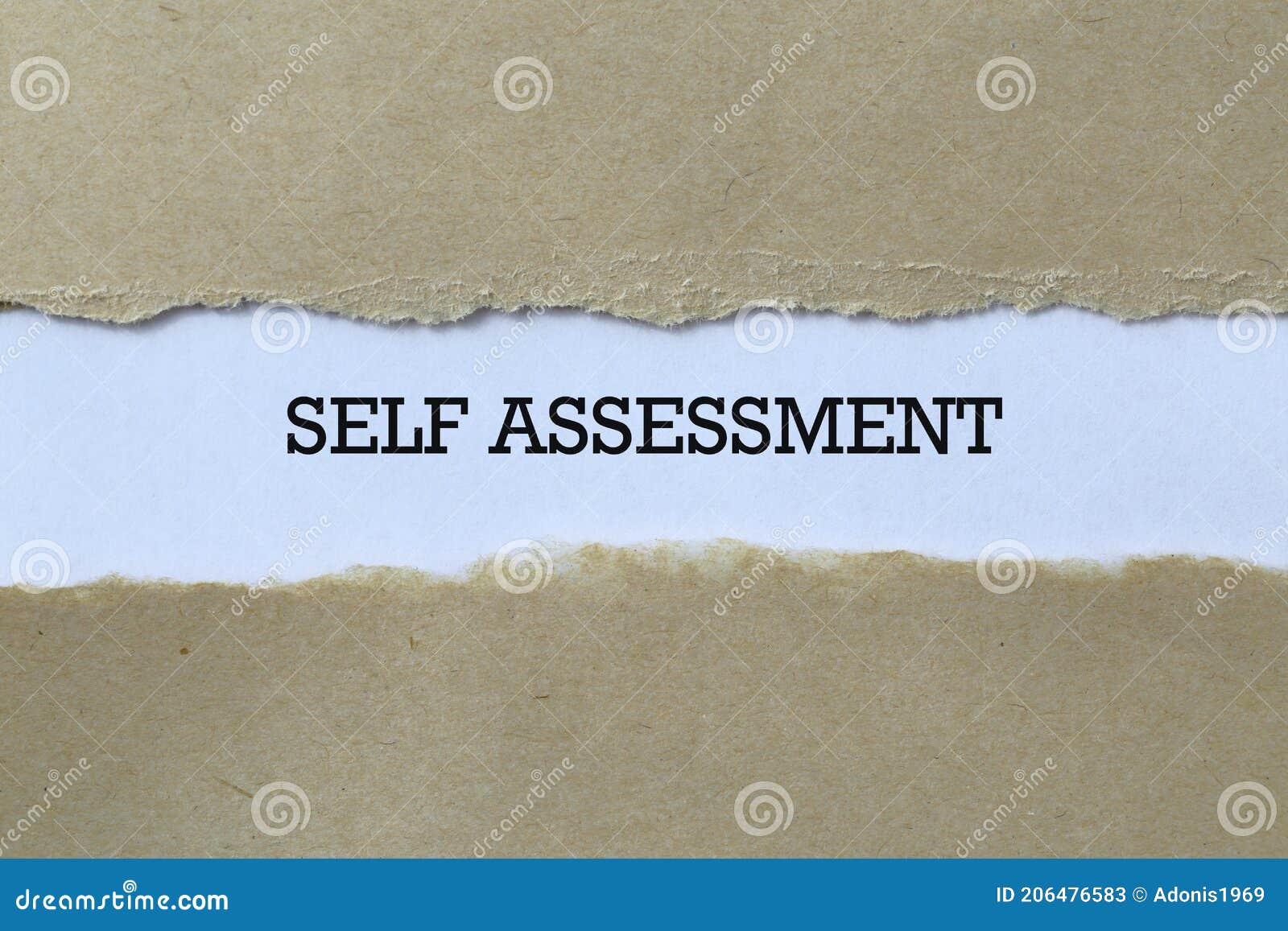 Self assessment on paper stock image. Image of paper - 206476583