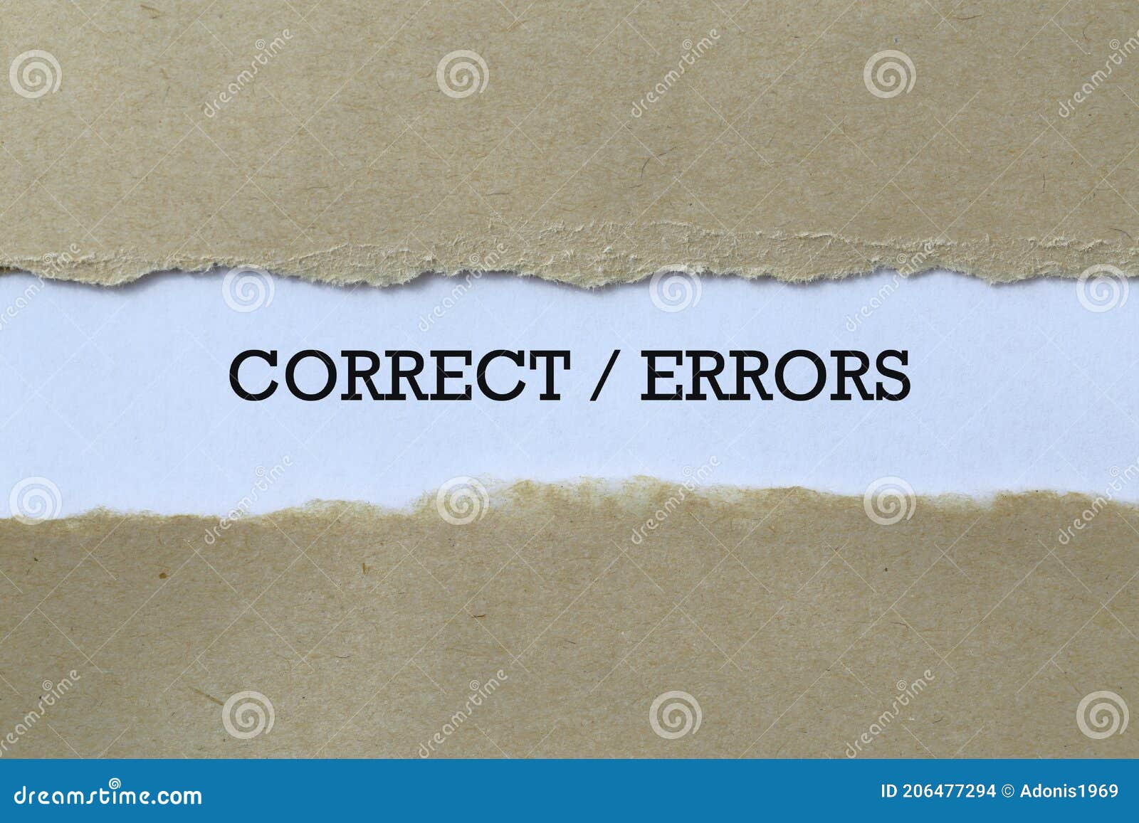 Correct errors on paper stock photo. Image of hotel - 206477294