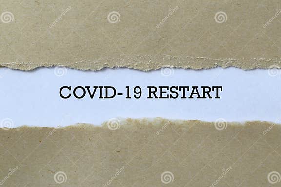 Covid-19 restart on paper stock image. Image of business - 206477359
