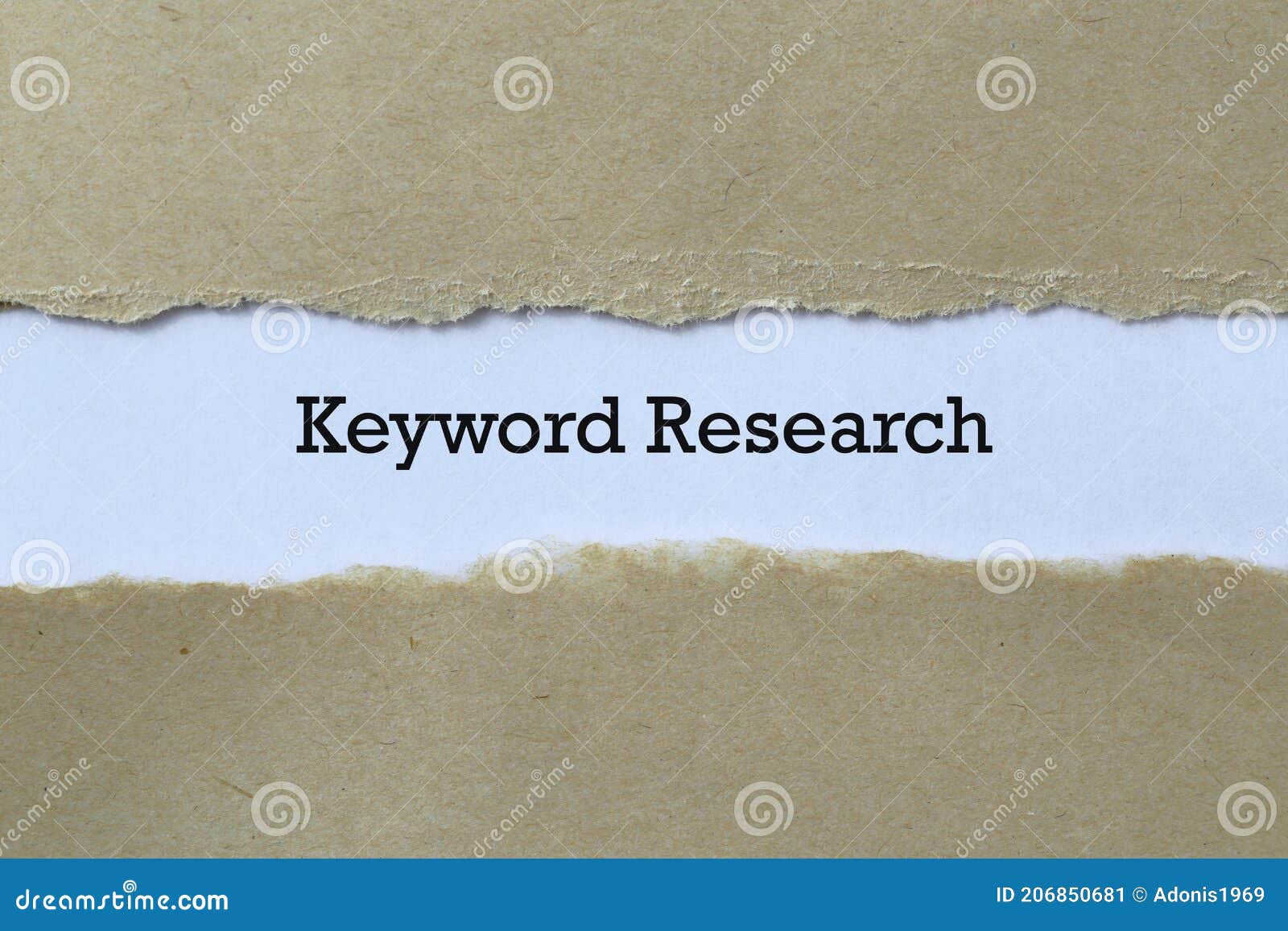 Keyword research on paper stock image. Image of link - 206850681