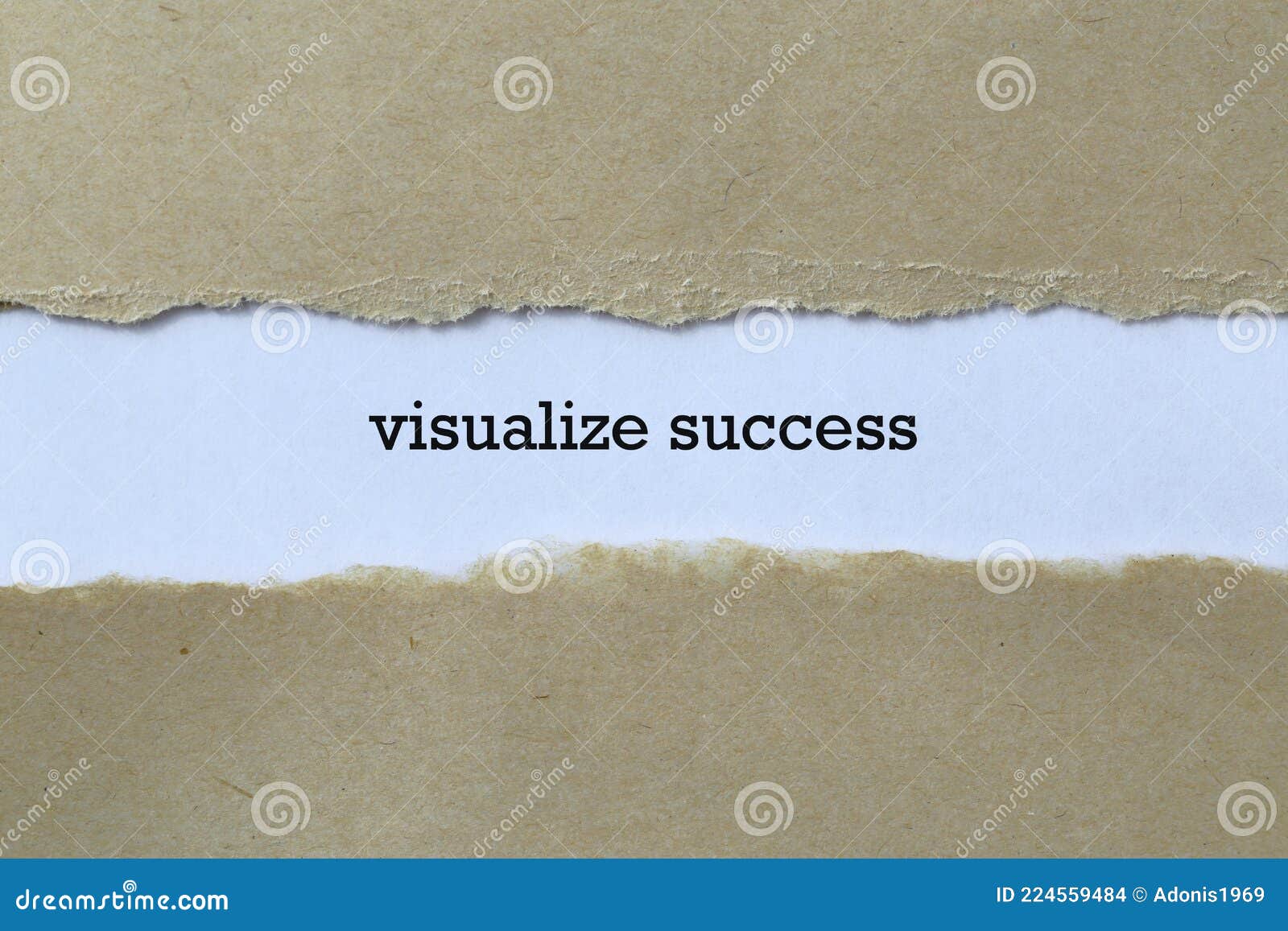 Visualize success on paper stock photo. Image of inspirational - 224559484