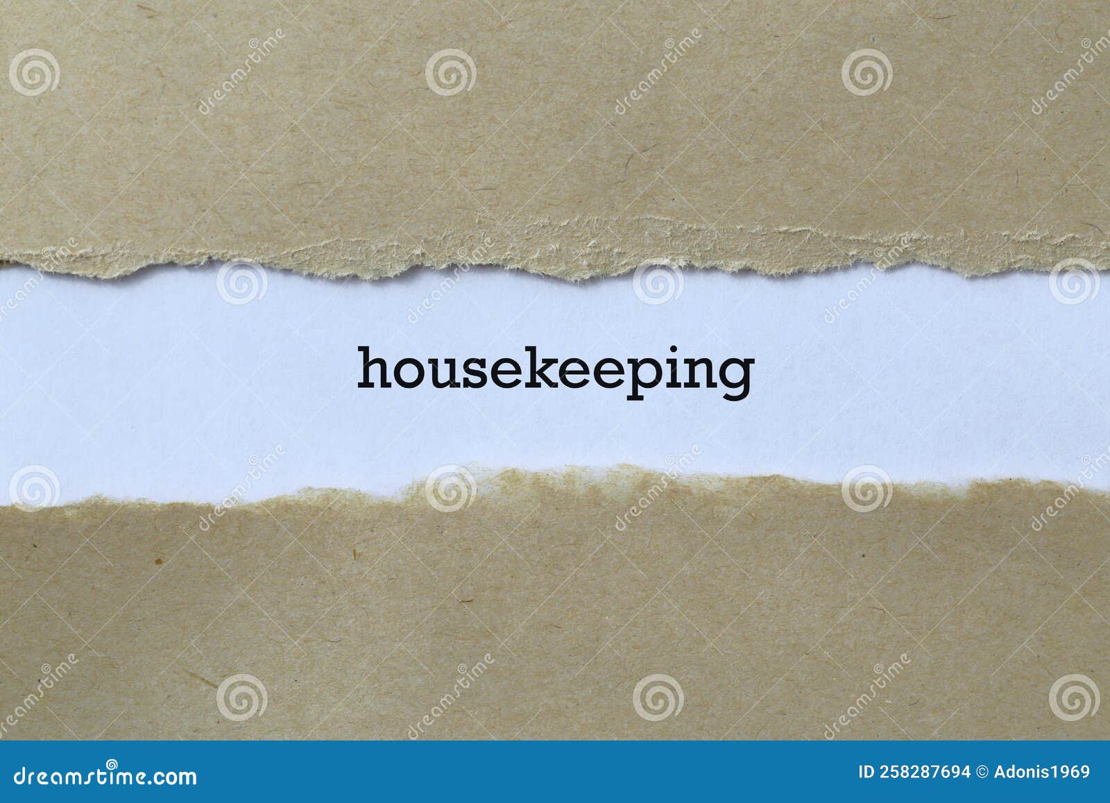 Housekeeping on White Paper Stock Photo - Image of indoor, paper: 258287694