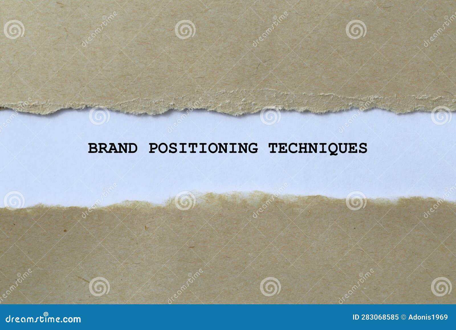 Brand Positioning Techniques on White Paper Stock Image - Image of ...