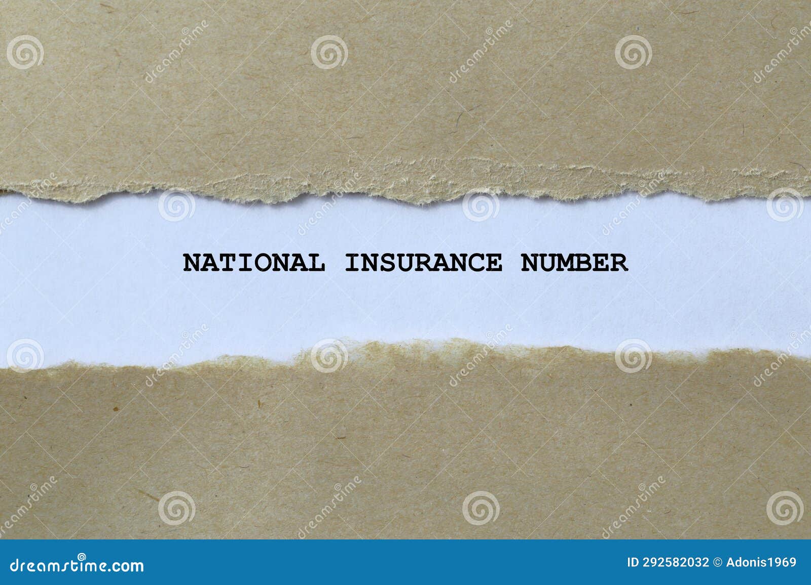 National Insurance Number on White Paper Stock Photo - Image of legal ...