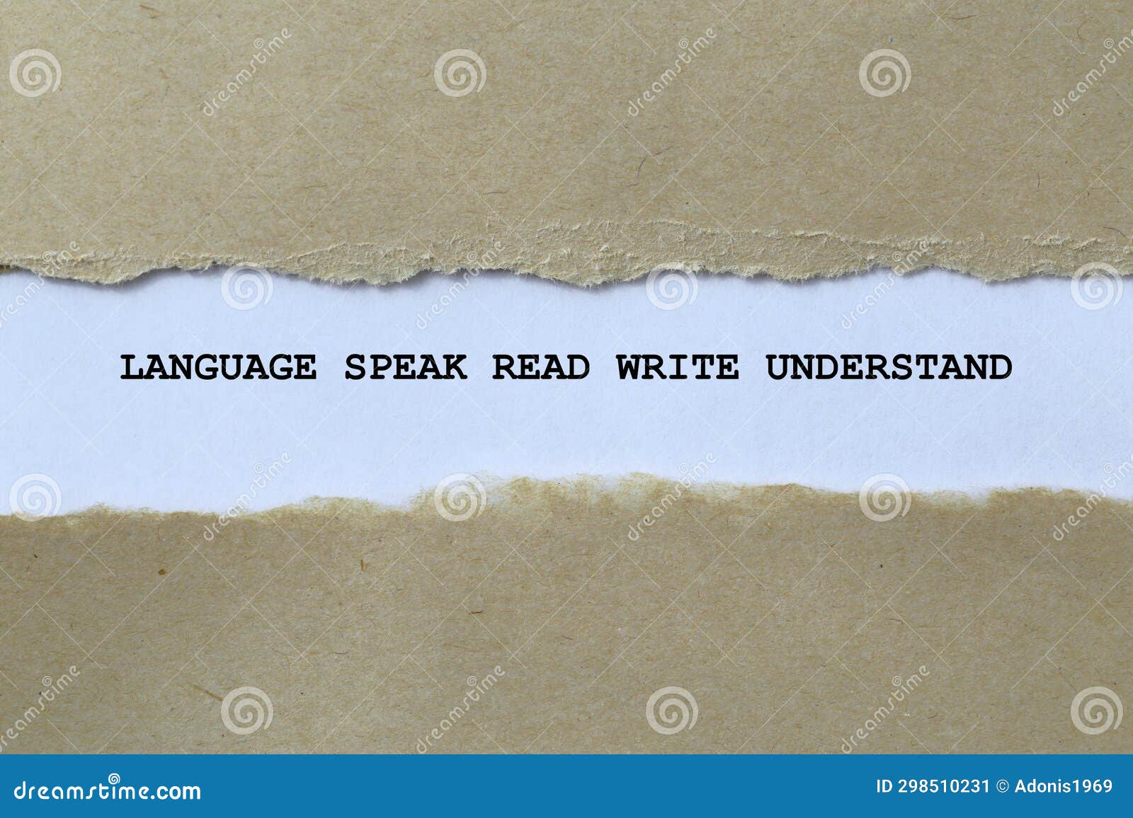 Language Speak Read Write Understand on White Paper Stock Image - Image ...