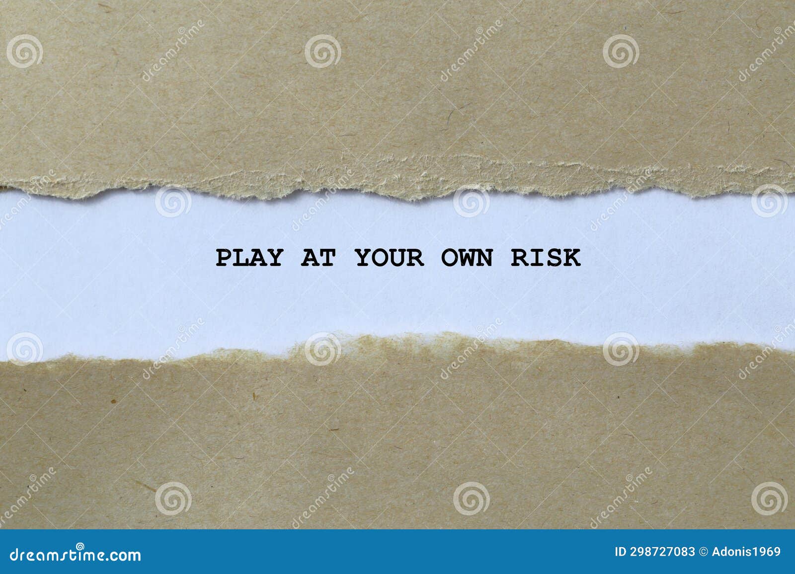Play at Your Own Risk on White Paper Stock Image - Image of chance ...