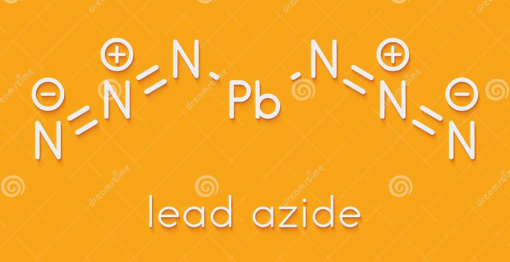 Lead Azide Detonator Explosive Molecule. Skeletal Formula. Stock ...
