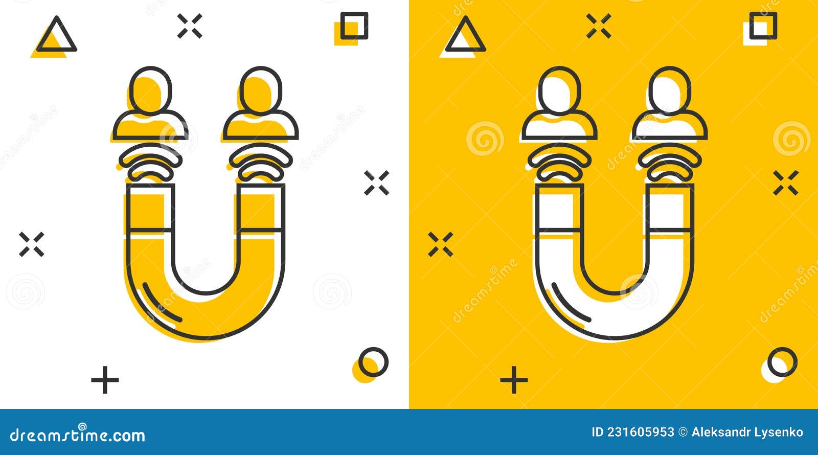 Lead Conversion Icon in Comic Style. Attract Cartoon Vector ...