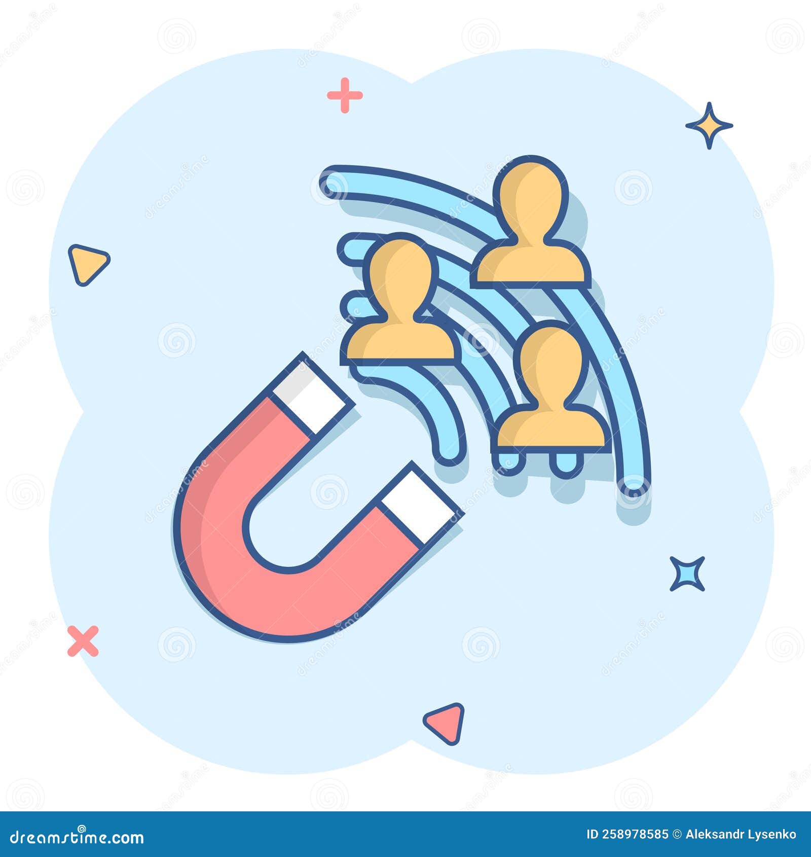 Lead Conversion Icon in Comic Style. Attract Cartoon Vector ...