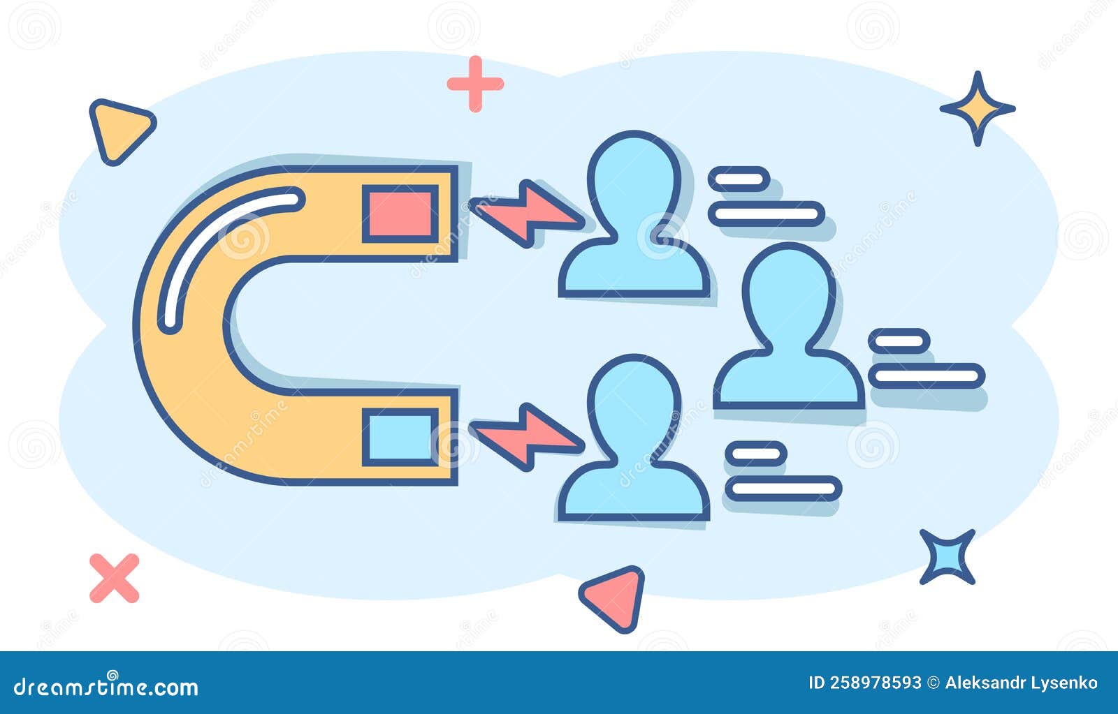 Lead Conversion Icon in Comic Style. Attract Cartoon Vector ...