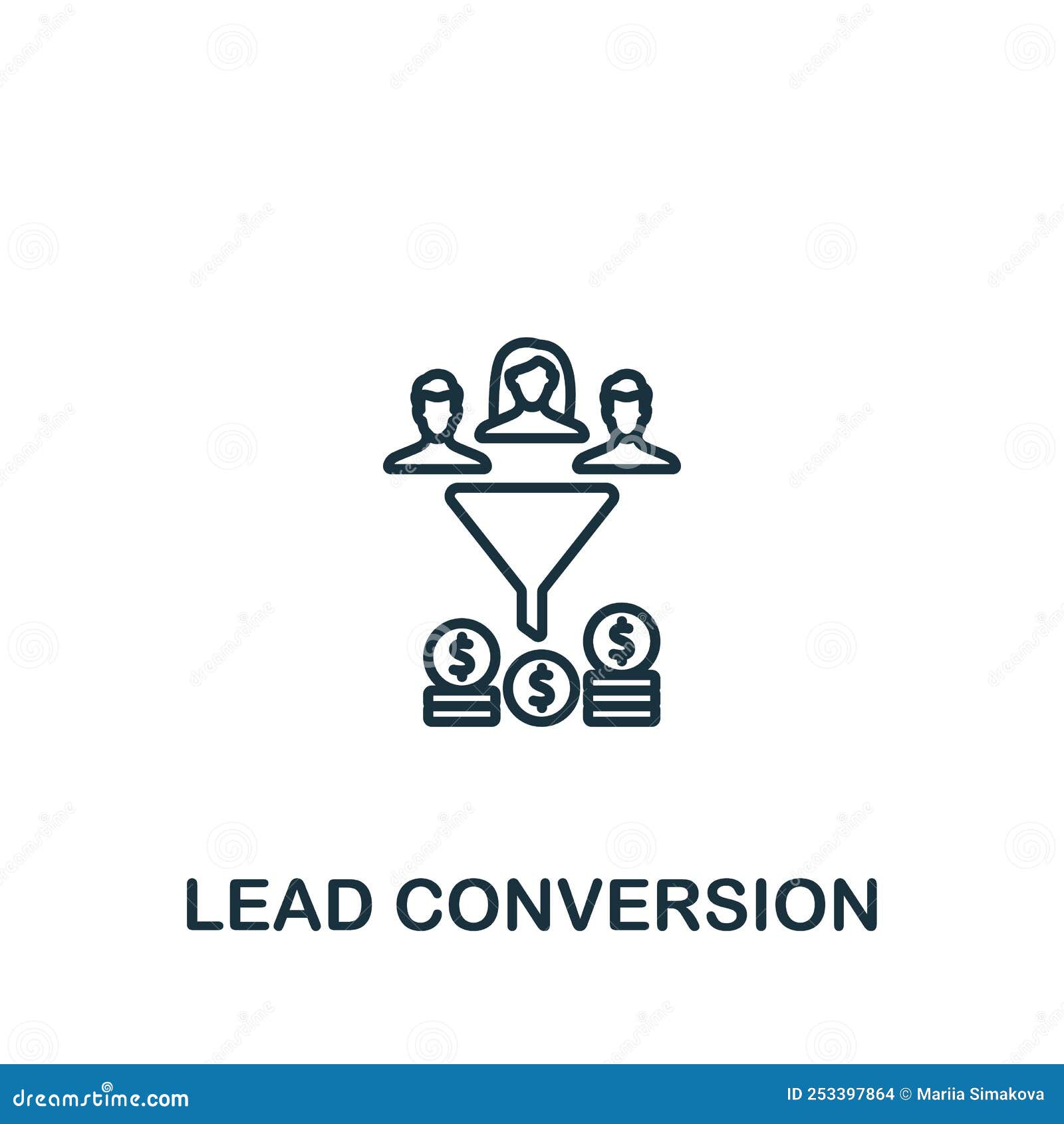 Lead Conversion Icon. Monochrome Simple Digital Marketing Icon for ...