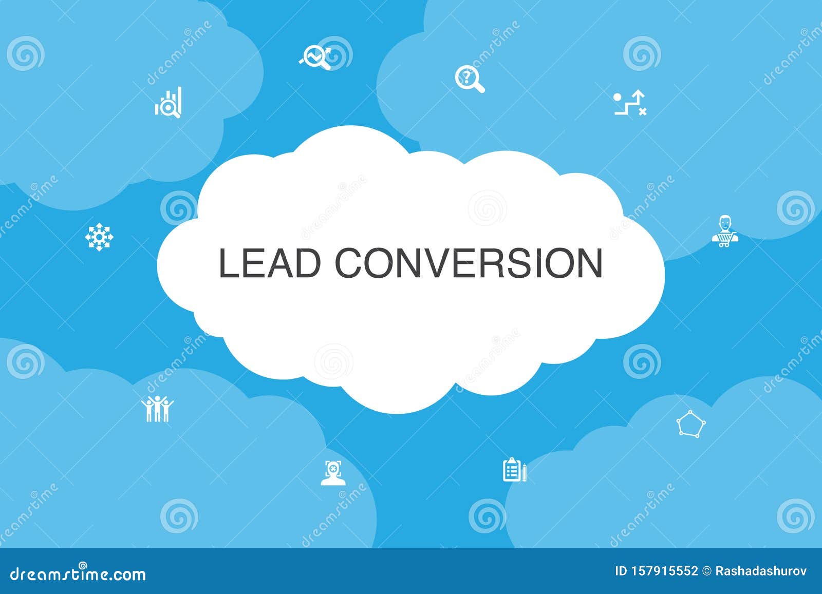 Lead Conversion Infographic Cloud Design Stock Vector - Illustration of ...