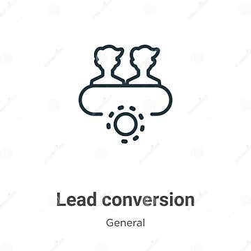 Lead Conversion Outline Vector Icon. Thin Line Black Lead Conversion ...
