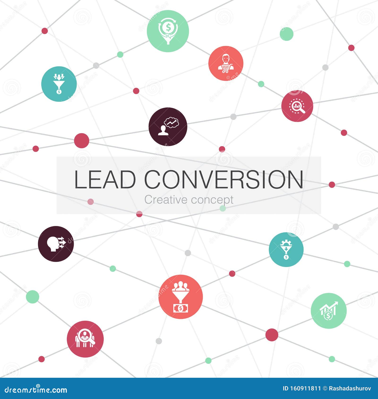 Lead Conversion Trendy Web Template with Stock Vector - Illustration of ...