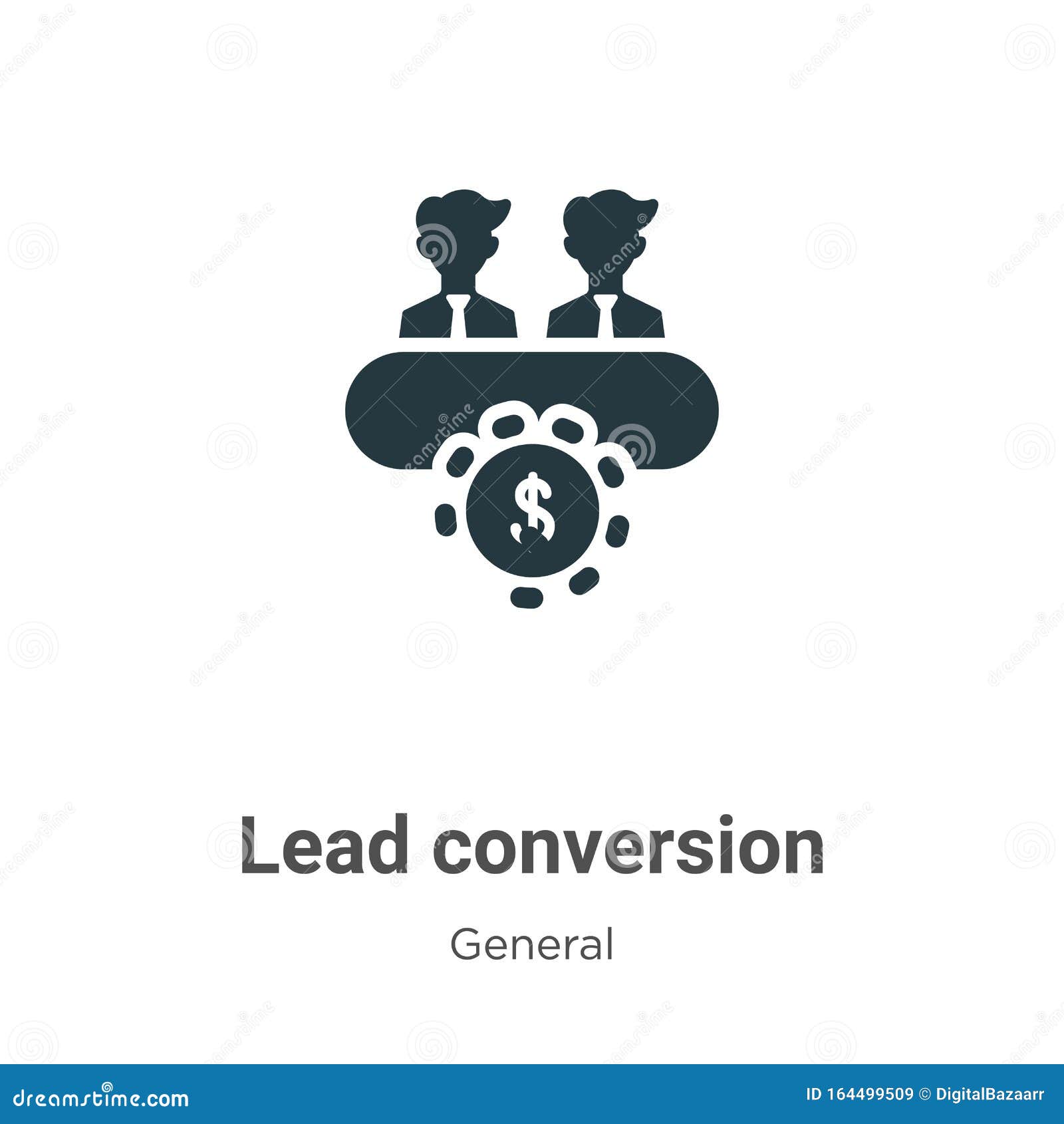 Lead Conversion Vector Icon on White Background. Flat Vector Lead ...