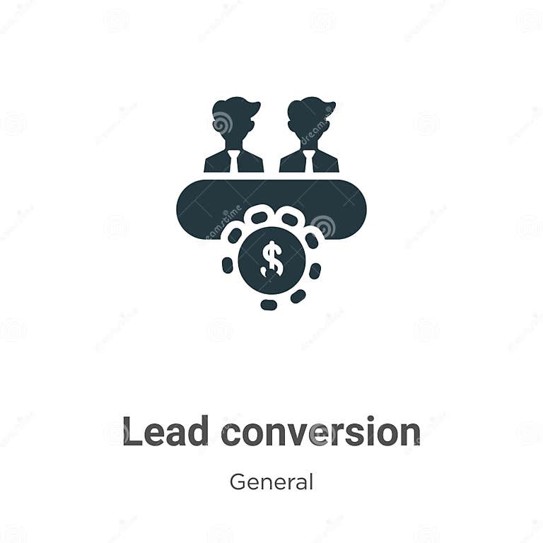 Lead Conversion Vector Icon on White Background. Flat Vector Lead ...