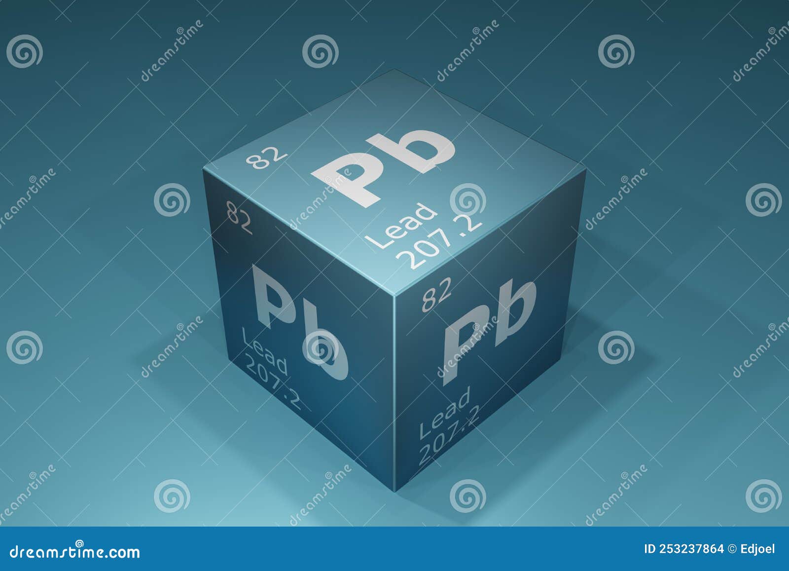 Lead, 3D Rendering of Symbols of the Elements of the Periodic Table ...