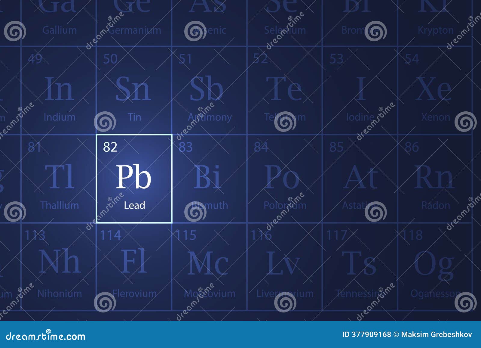 Lead, Element With Symbol Pb, On The Periodic Table Cartoon Vector ...