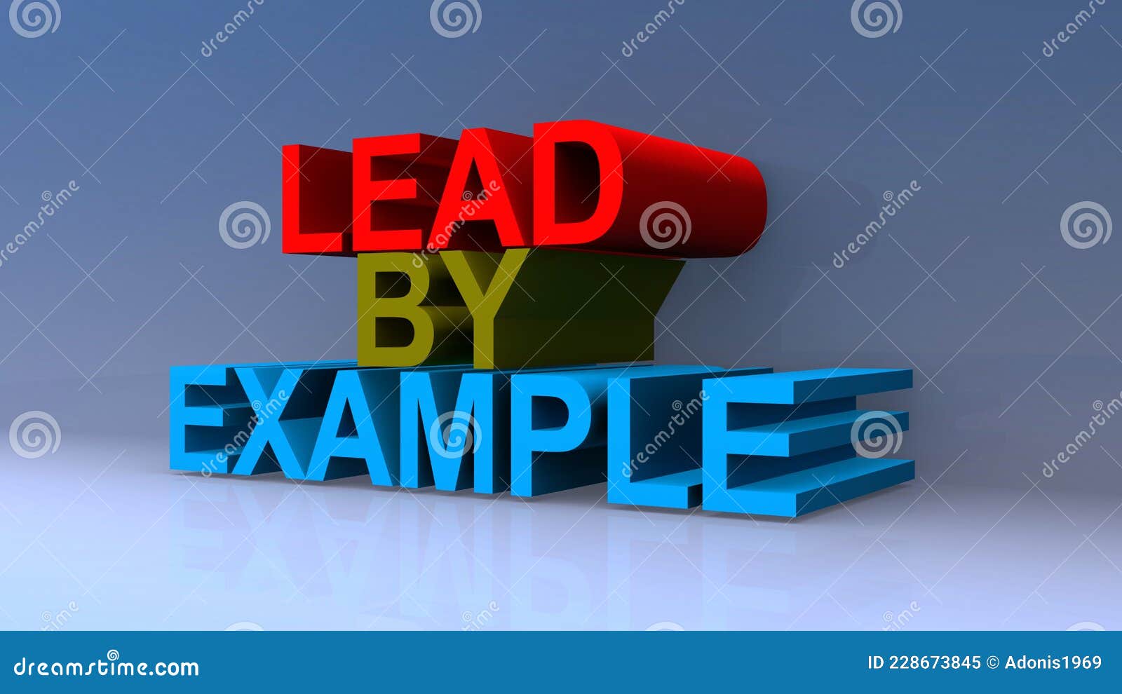 Lead By Example Blue Stamp Cartoon Vector | CartoonDealer.com #119491193