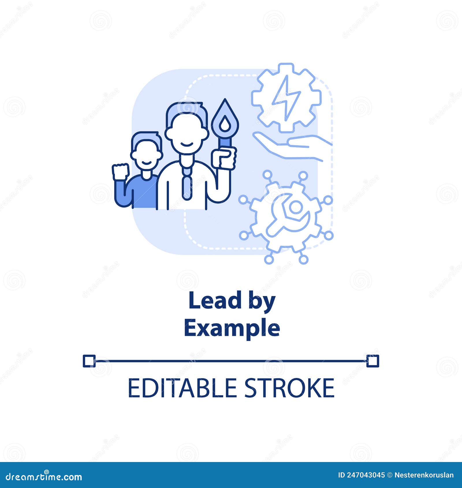 Lead by Example Blue Light Concept Icon Stock Vector - Illustration of ...