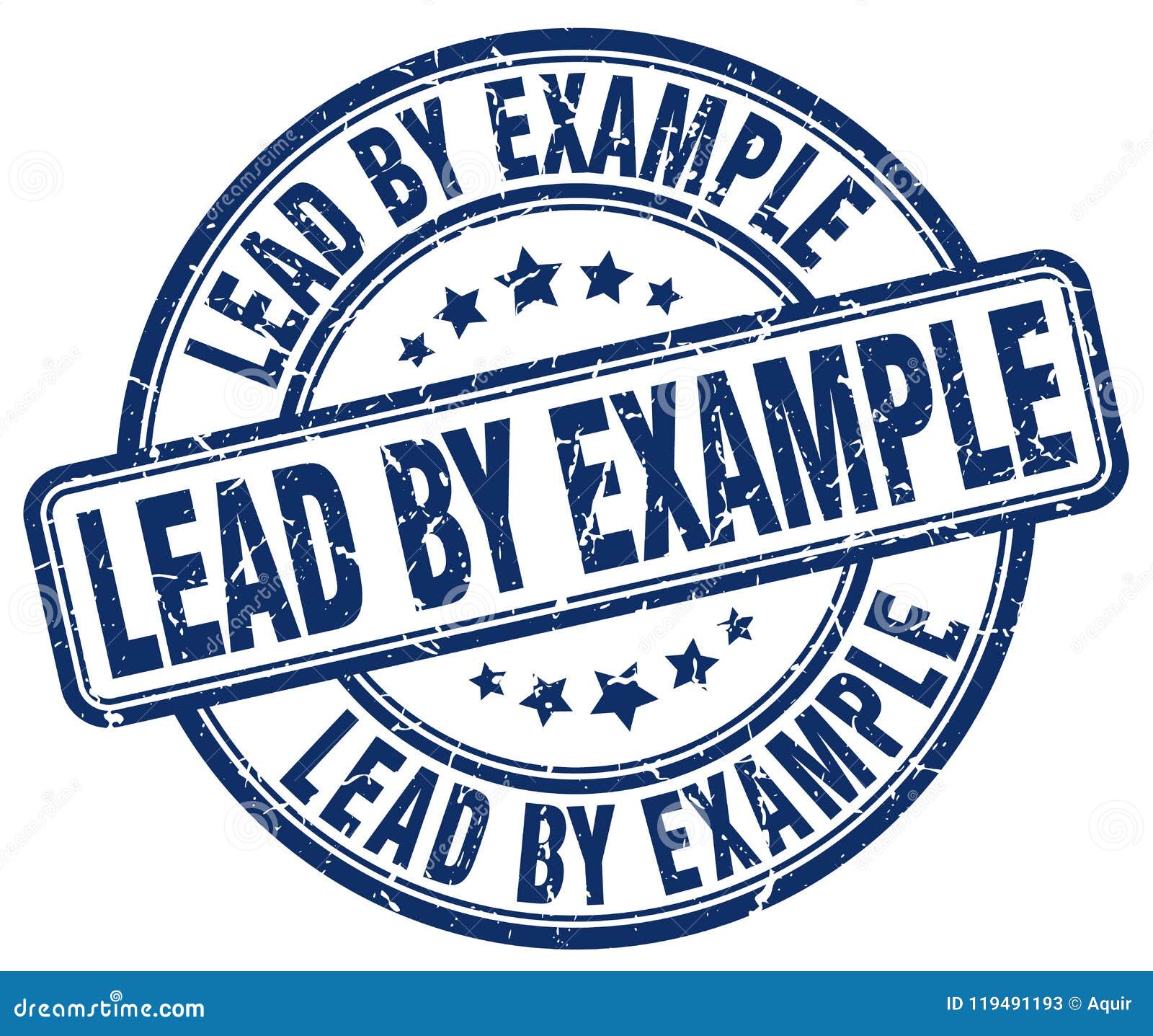 Lead by example blue stamp stock vector. Illustration of badge - 119491193
