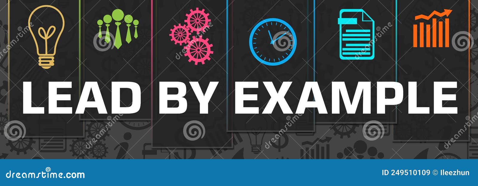 Lead by Example Business Symbols Grey Texture Colorful Stripes Stock ...