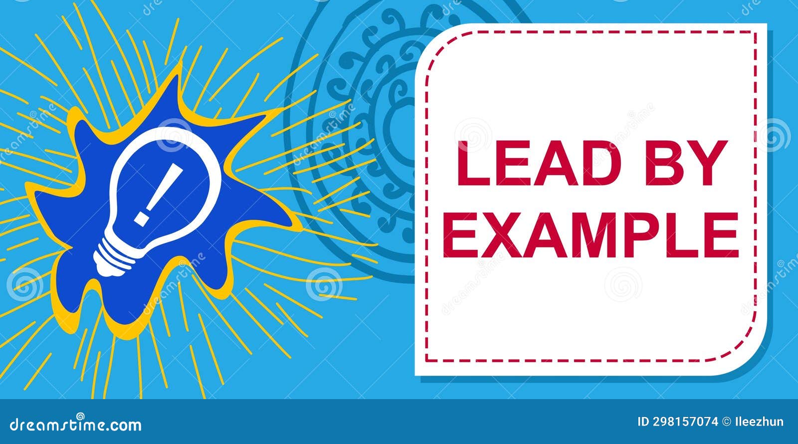 Lead by Example Bulb Blue Red Yellow Element Text Stock Illustration ...