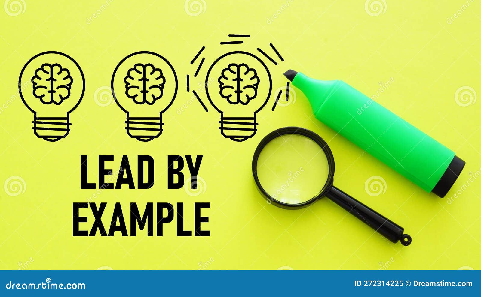 Lead by Example is Shown Using the Text and Picture of Lamps Stock ...
