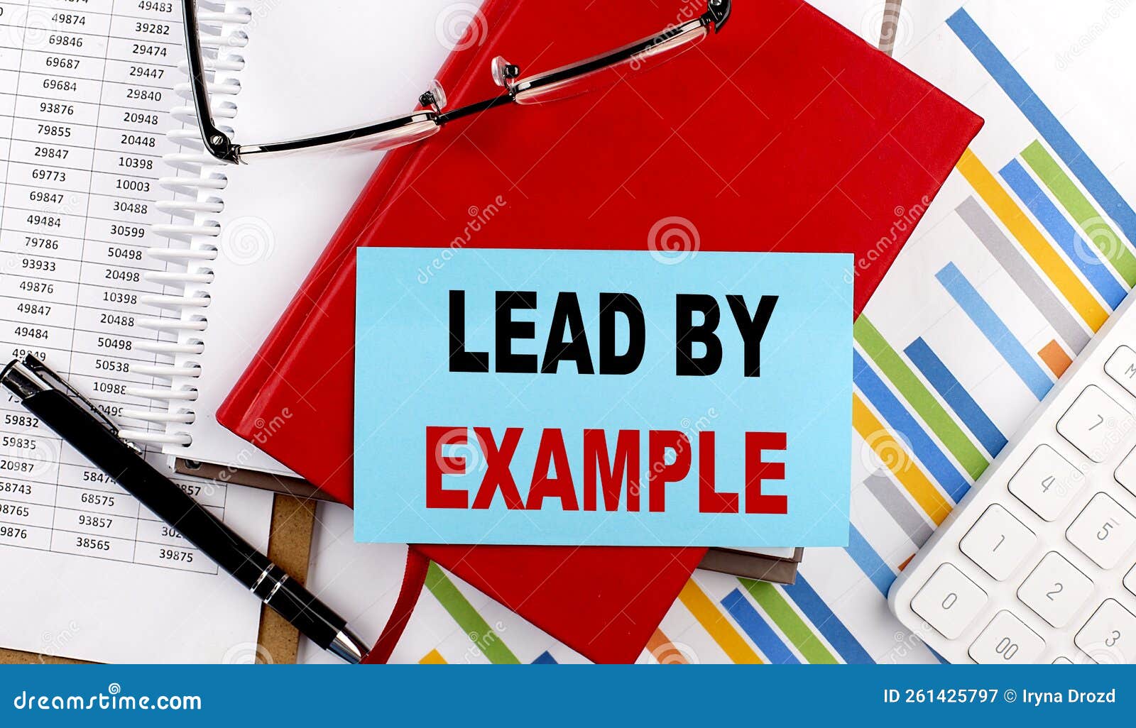 TIME for FEEDBACK Text on Notebook with Chart, Calculator and Pen Stock ...