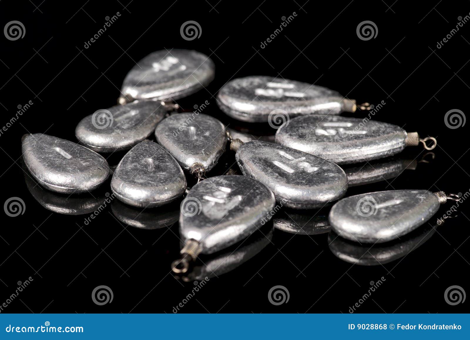 Lead fishing sinkers stock photo. Image of silver, ounce - 9028868