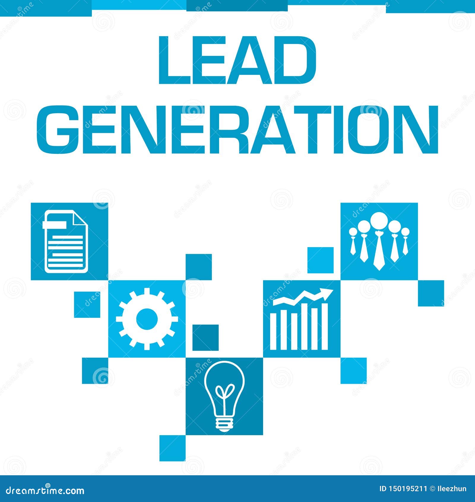 Lead Generation Blue Squares Symbols Stock Illustration - Illustration ...