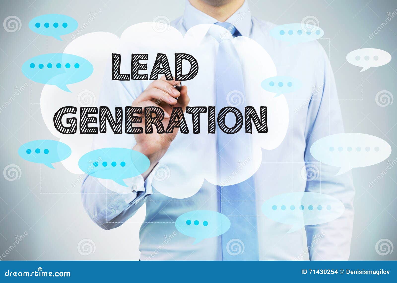 Lead Generation Concept Businessman Stock Photo - Image of bubble ...